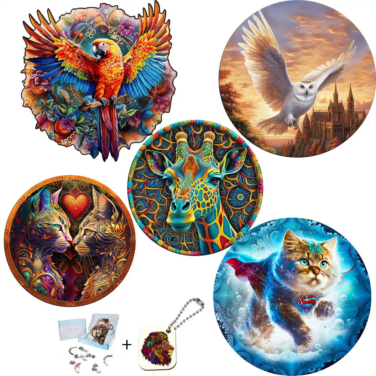 Wooden-Animal-Jigsaw-Puzzle-Deer-Owl-DIY-150-Pcs-Puzzles-for-Adults ...