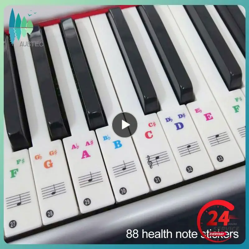 1-5PCS-Transparent-Detachable-Removable-Music-Decal-Notes-Color-Piano ...