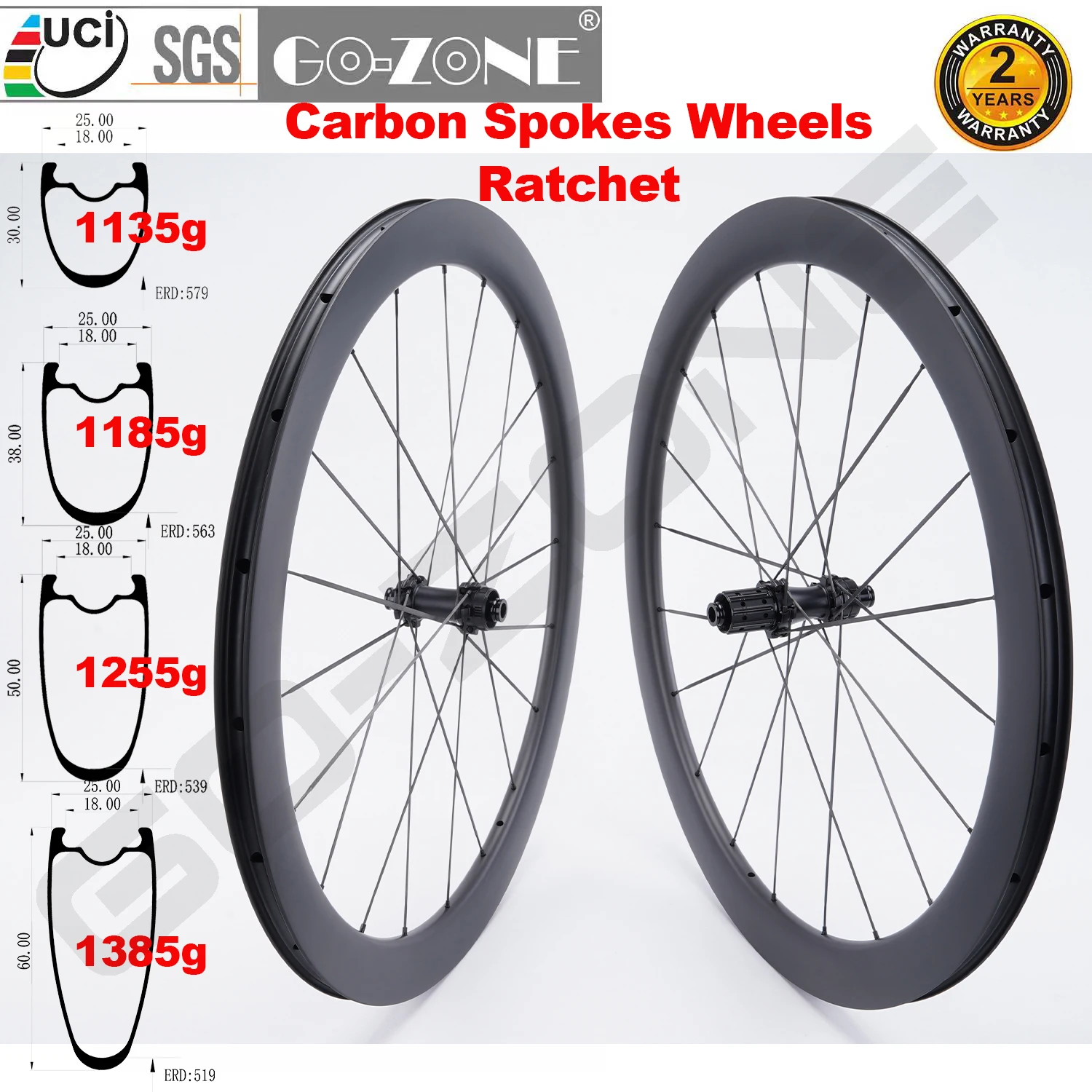 Super-Light-700c-Carbon-Spokes-1135g-Carbon-Wheelset-Disc-Brake-GOZONE ...