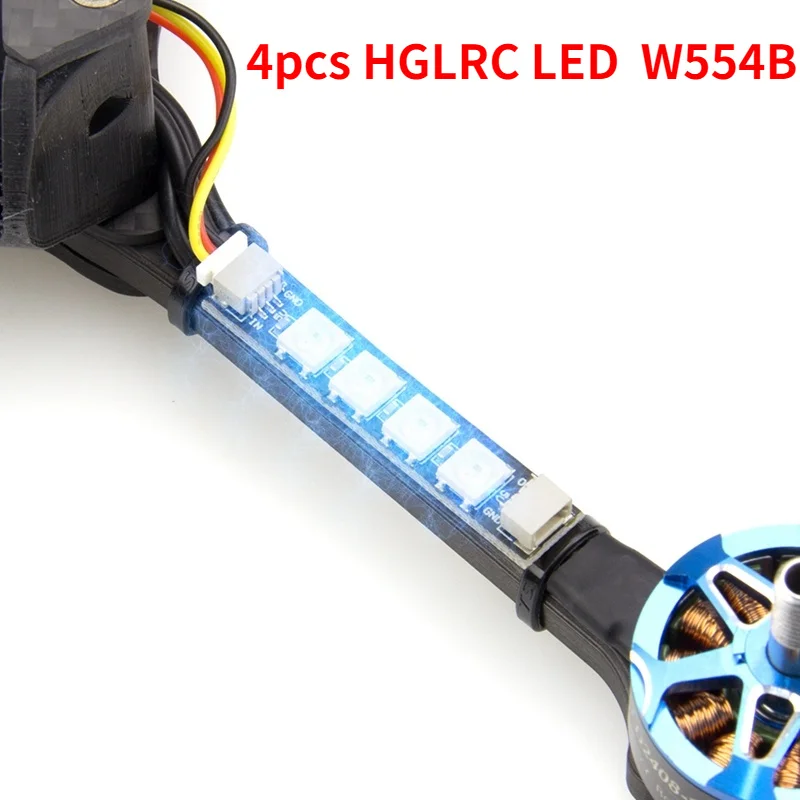 HGLTECH HGLRC LED 조명 보드, RC 레이싱 드론 항공기용 비행 컨트롤러, W554B, WS2812, 4 개 ...