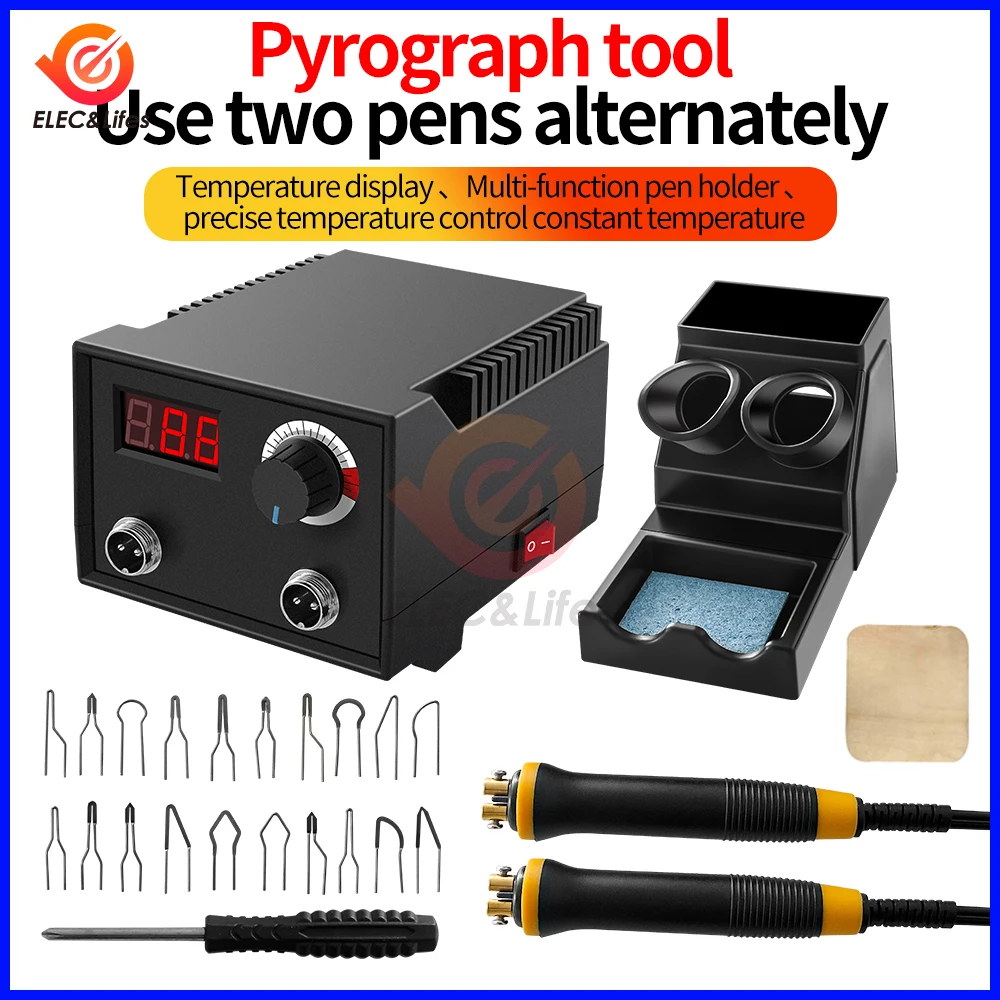 100W-Woodburner-Wood-Burning-Tool-Kit-Adjustable-300-700-Woodburning ...