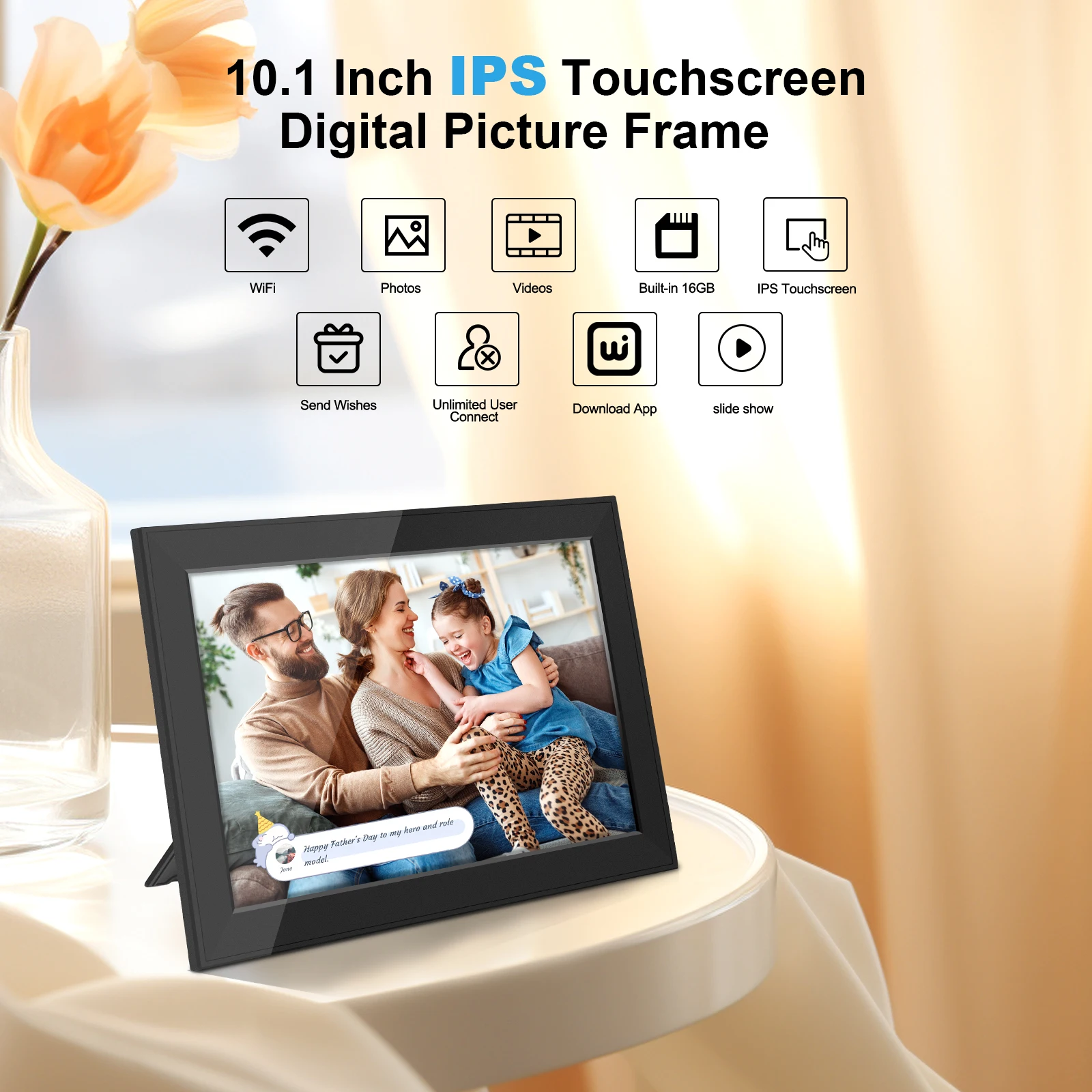 Wall Mountable Digital Frame Wifi Digital Picture Frame 10.1 Inch Photo ...