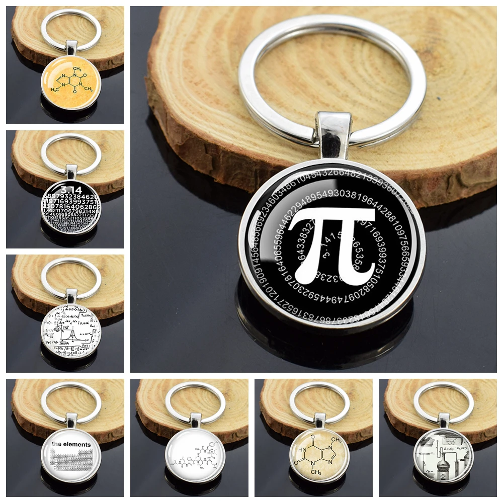 Chemical-Science-Experiment-Keychains-Biology-Math-Equation-Pi-Glass ...