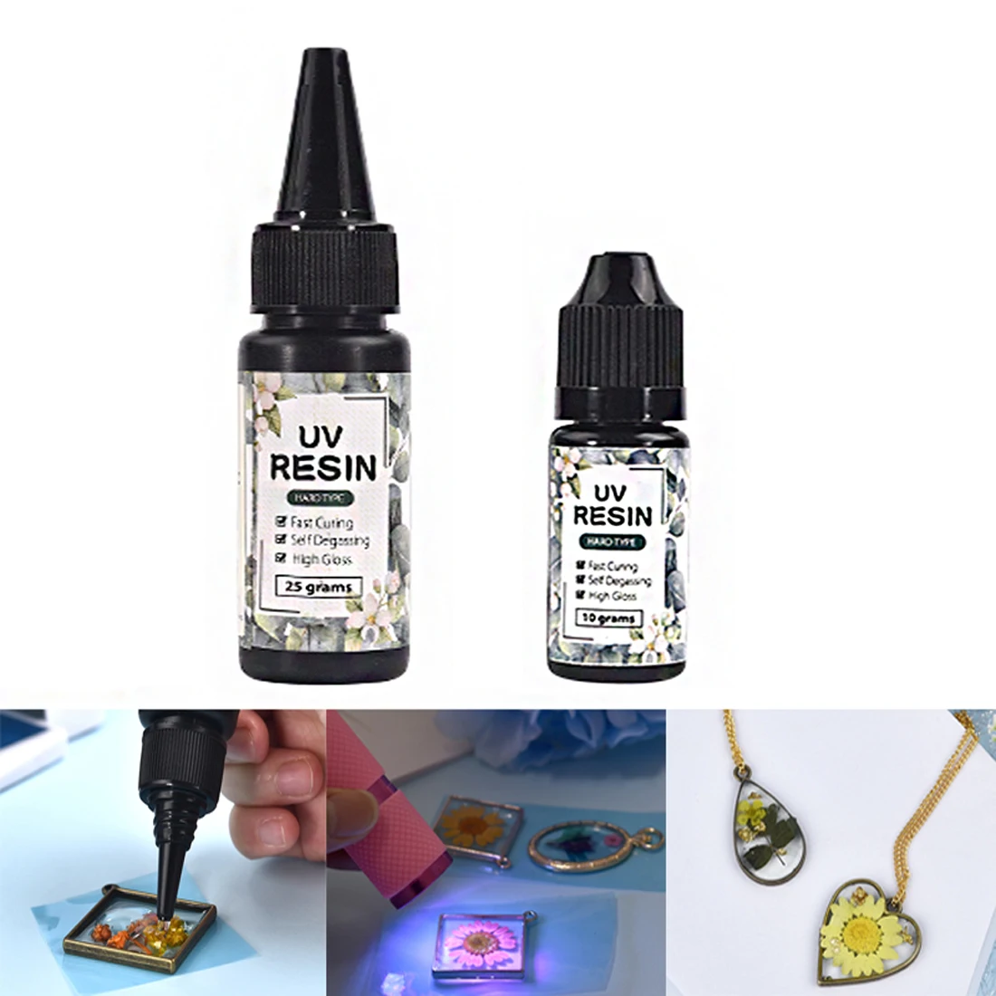 UV Resin Glue 10/25g Ultraviolet Curing Solar Cure Sunlight Activated Hard DIY Jewelry Making ...