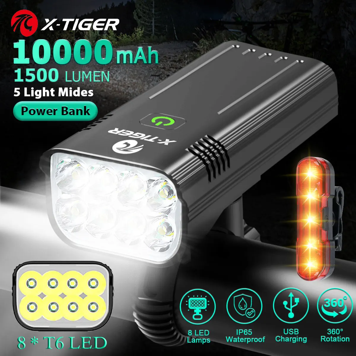 Ultra-Bright-Bike-Light-Set-USB-Rechargeable-Powerful-Bicycle-Front ...