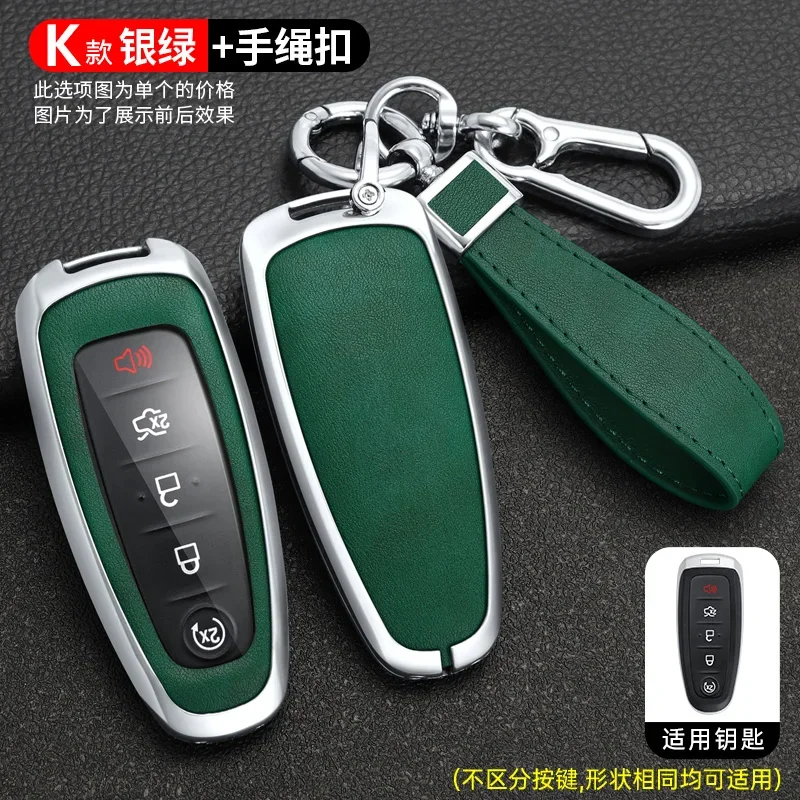 Leather-Zinc-Alloy-Car-Key-Case-Cover-For-Ford-Escape-Focus-C-Max-Kuga ...