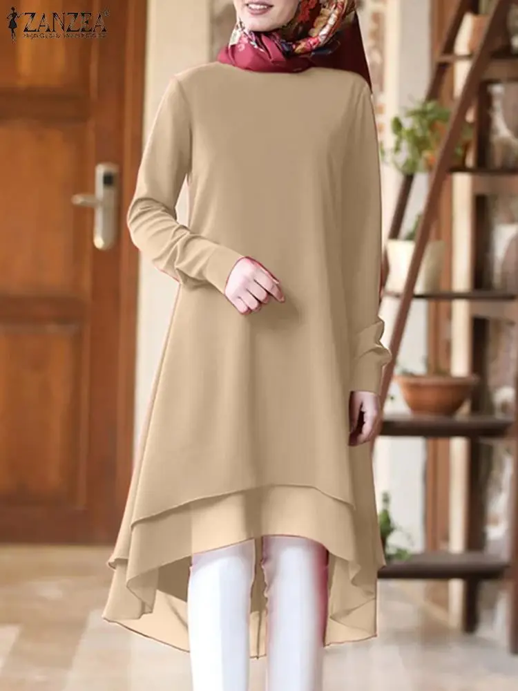 ZANZEA-Elegant-Muslim-Tops-Woman-O-Neck-Long-Sleeve-Blouse-Female ...