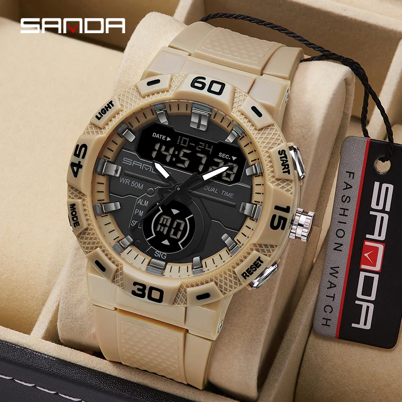 SANDA-3087-New-Fashion-Sport-Watches-Dual-Display-Digital-Silicone ...