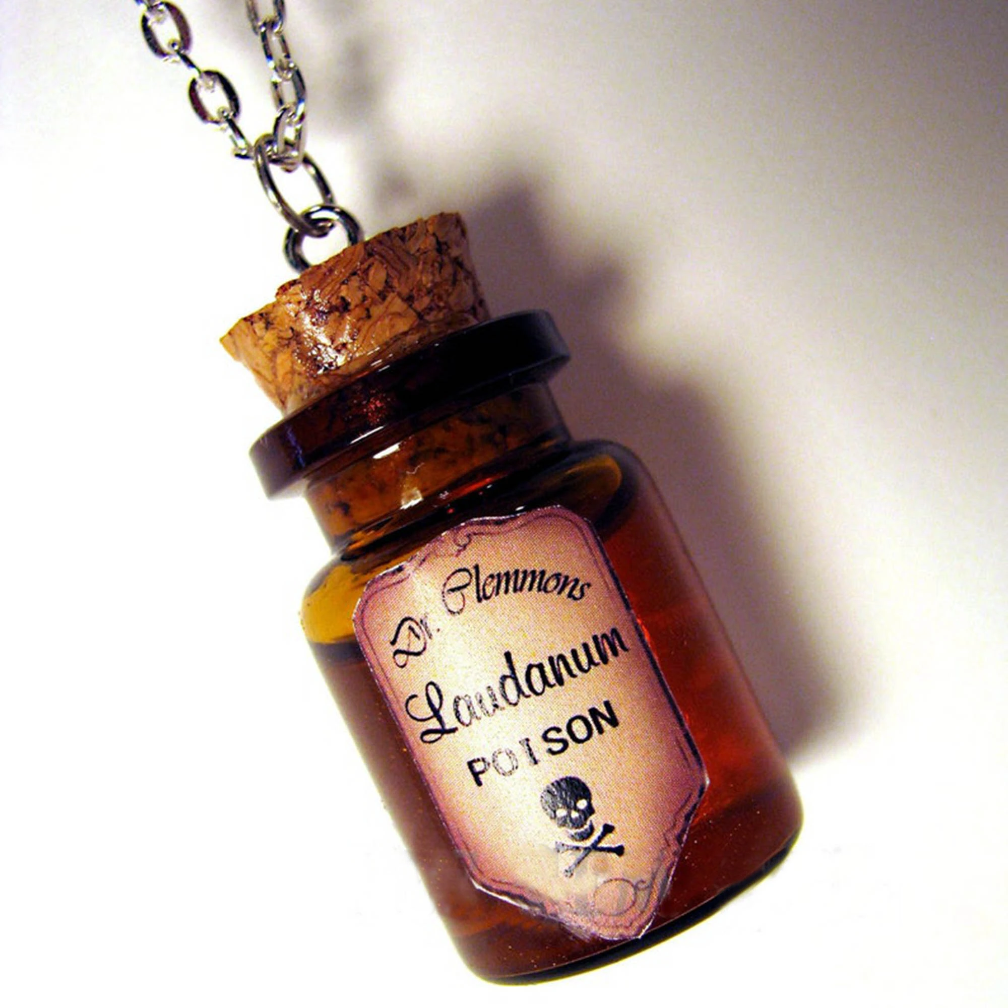 Laudanum Poison Glass Bottle Cork Necklace With Label Old Vintage ...