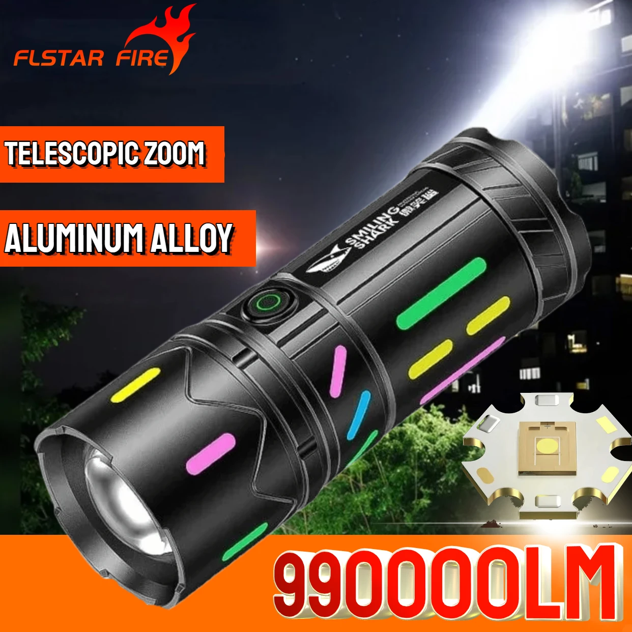 990000LM-Flashlight-Super-Bright-Zoom-Torch-Light-Rechargeable ...