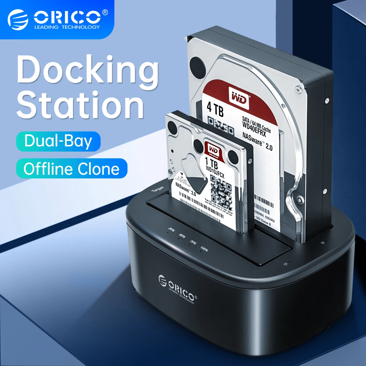 ORICO Dual Bay HDD Docking Station with Offline Clone SATA to USB 3.0 ...