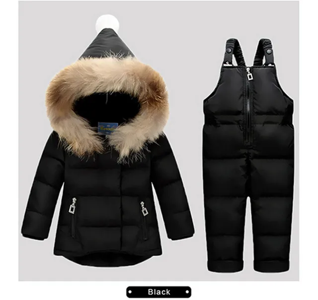 Winter Children Clothing Set Baby Boy Girl Clothes Warm Down Jacket Coat Jumpsuit Snowsuit Kids ...