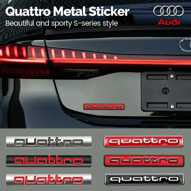 6-colors-Metal-Quattro-Logo-Front-Grill-Badge-Emblem-Sticker-Decals-for ...