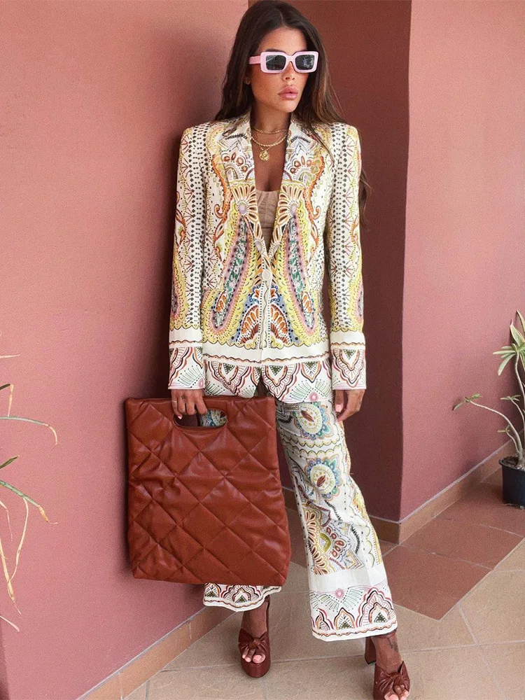 Blazer-Sets-Bohemian-Vintage-Paisley-Print-Two-Piece-Set-Women-Single ...