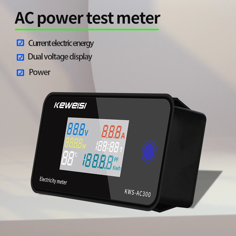 KWS-AC300-Digital-AC-Voltmeter-Wattmeter-Power-Current-Energy-Ammeter-Temperature-Humidity-Meter ...