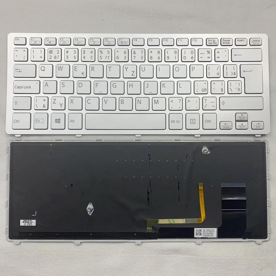 Teclado retroiluminado checo + eslovaco para portátil, para Sony SVF14N ...