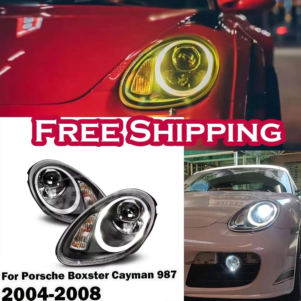 Car-Headlight-Assembly-For-Porsche-Boxster-Cayman-987-Headlight-2004-2008-Upgrade-Modified-to ...