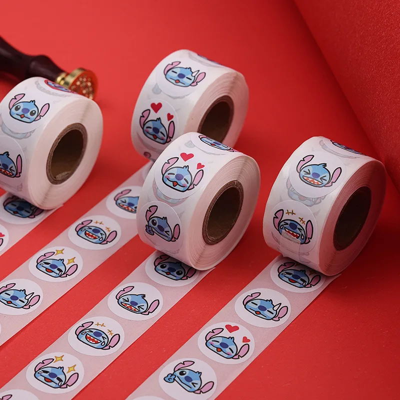 Miniso-Disney-Stitch-Sealing-Stickers-500pcs-Roll-Cute-Cartoon-Anime ...