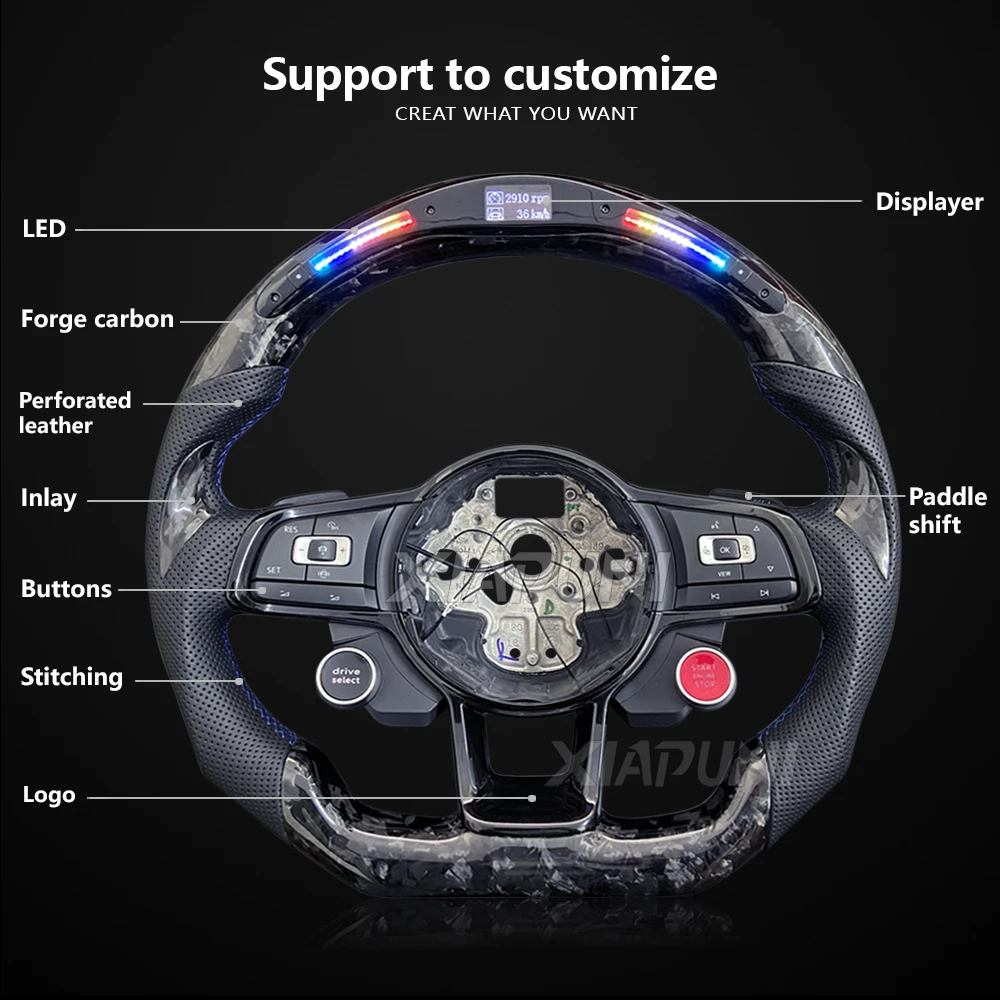 For VW Steering Wheel Golf 7 MK7 Mk7.5 GTI Scirocco Polo GTS R Line ...