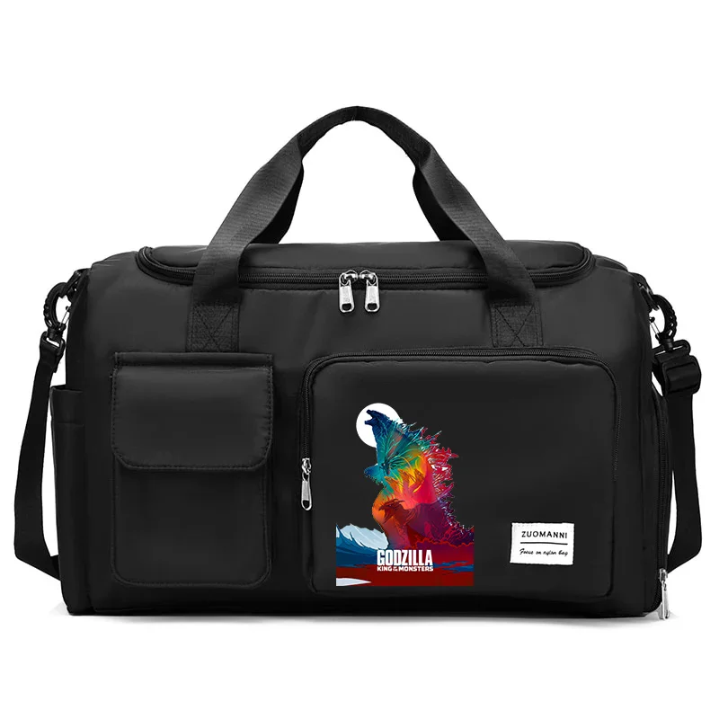 Godzilla Anime Travel Bag Large Capacity Clothes Storage Bags with Shoe ...