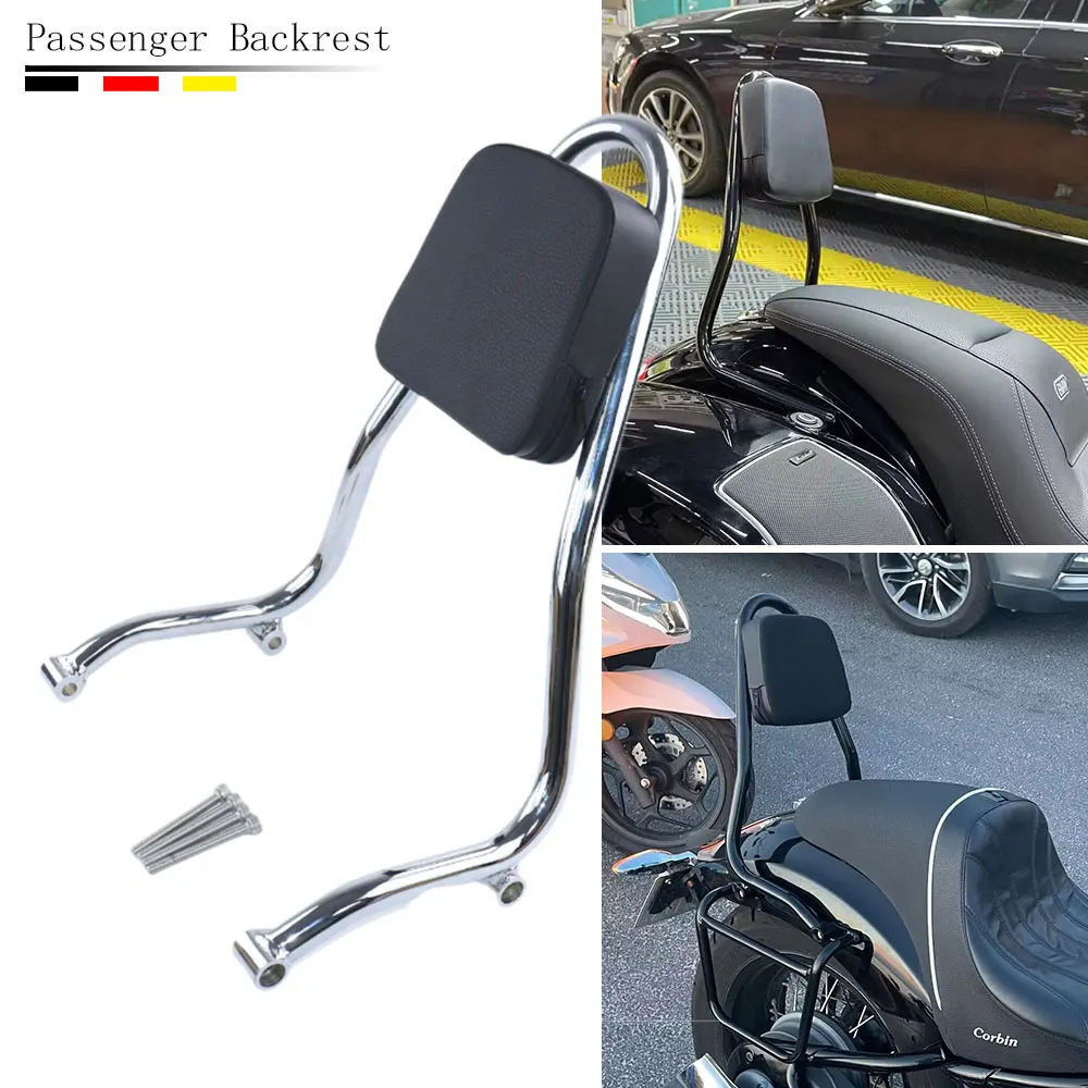 Motorcycle Passenger Backrest Sissy Bar Rear Seat Back Cushion Pad Fits ...