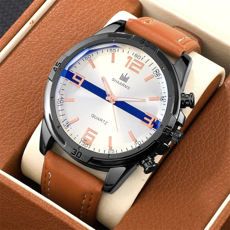 SHAARMS-Mens-Watches-Luxury-Brand-Big-Dial-Watch-Men-Waterproof-Quartz ...