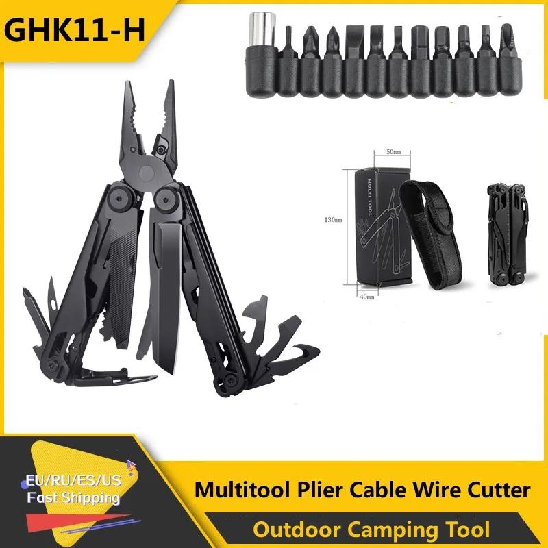 GHK11 멀티툴 플라이어 케이블 와이어 커터, 다기능 멀티툴, 야외 캠핑 휴대용 접이식 플라이어, EDC 조합 도구| | - AliExpress