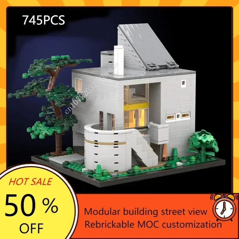 745PCS-Gwathmey-House-Modular-MOC-Creative-street-view-Model-Building ...