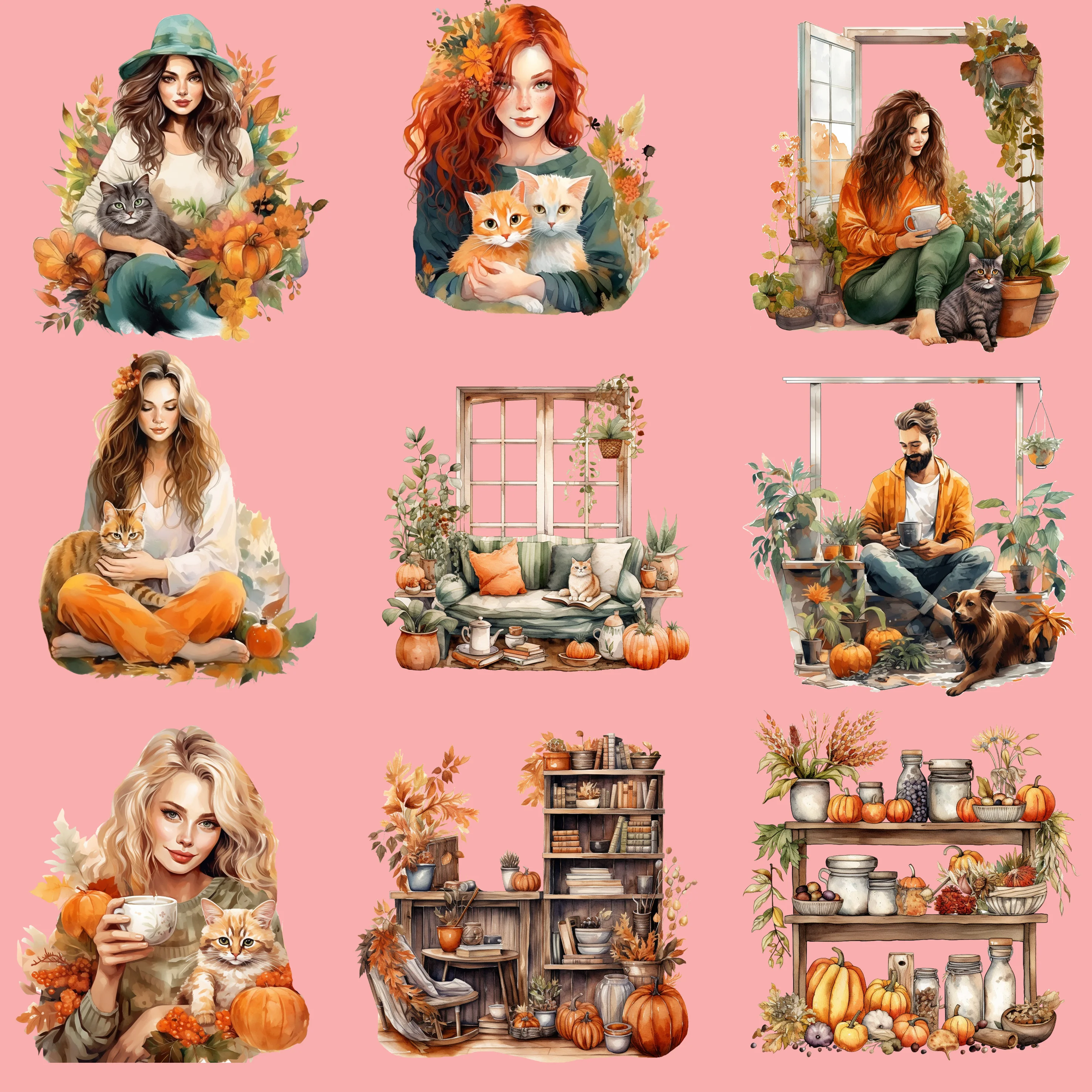 Autumn-afternoon-tea-dtf-Iron-On-Patches-For-Clothing-Thermal-for ...