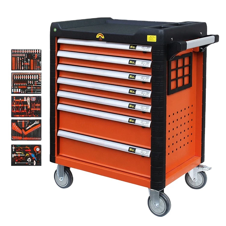 New-Workshop-Trolley-With-7-Drawers-421-Pcs-Tool-Cabinet-With-Hand-Tool ...