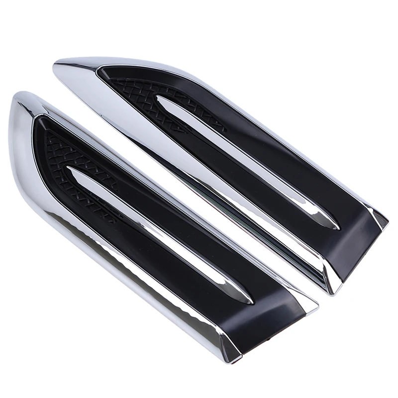 2PCS-Universal-Car-Side-Wing-Auto-Air-Flow-Fender-Chrome-Side-Hood-Vent ...