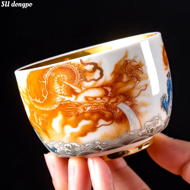 Gilded-Dragon-and-Phoenix-Master-Cup-Enamel-Color-Creative-Household ...