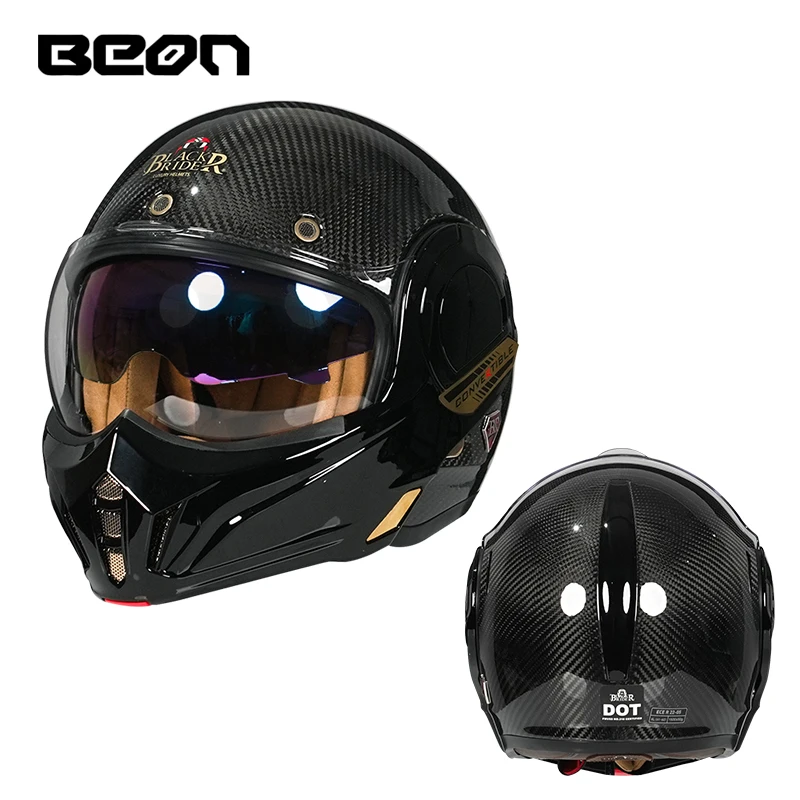 Beon Cascos modulares de fibra de carbono B707 para motocicleta, cascos ...