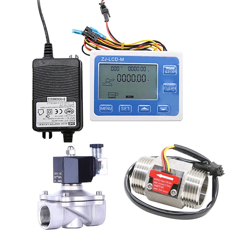 DN25 Digital Display Flow Quantitative Controller + 1" Water Flow ...