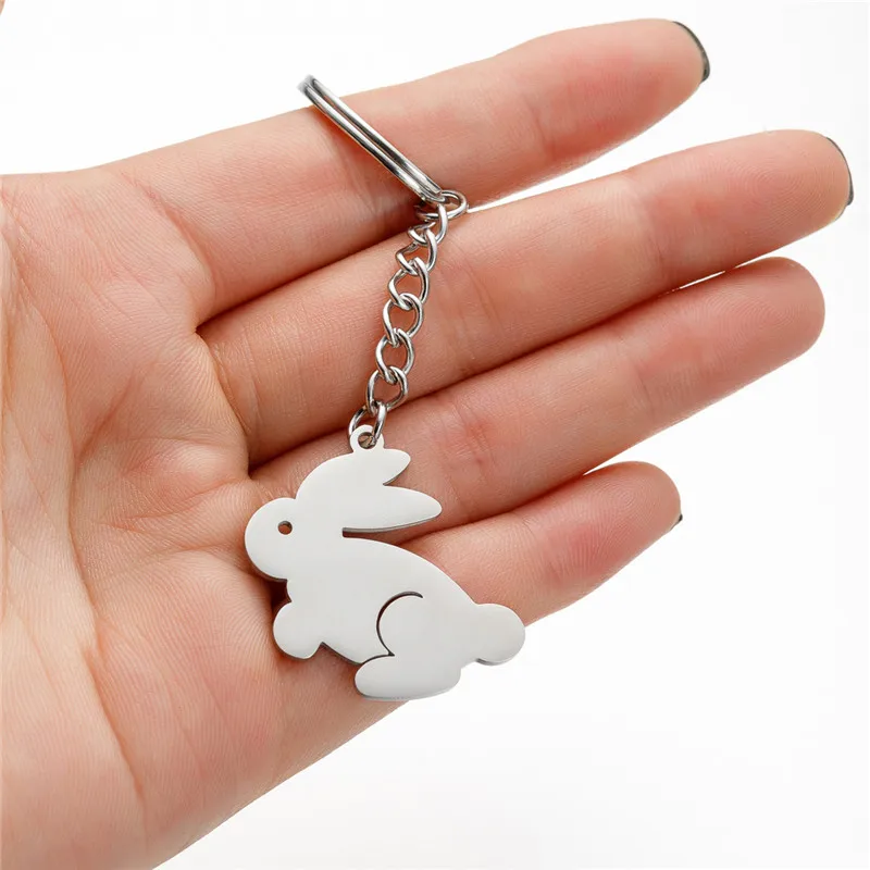 Cartoon-Rabbit-Head-Keychains-for-Women-Girls-Fashion-Bunny-Stainless ...