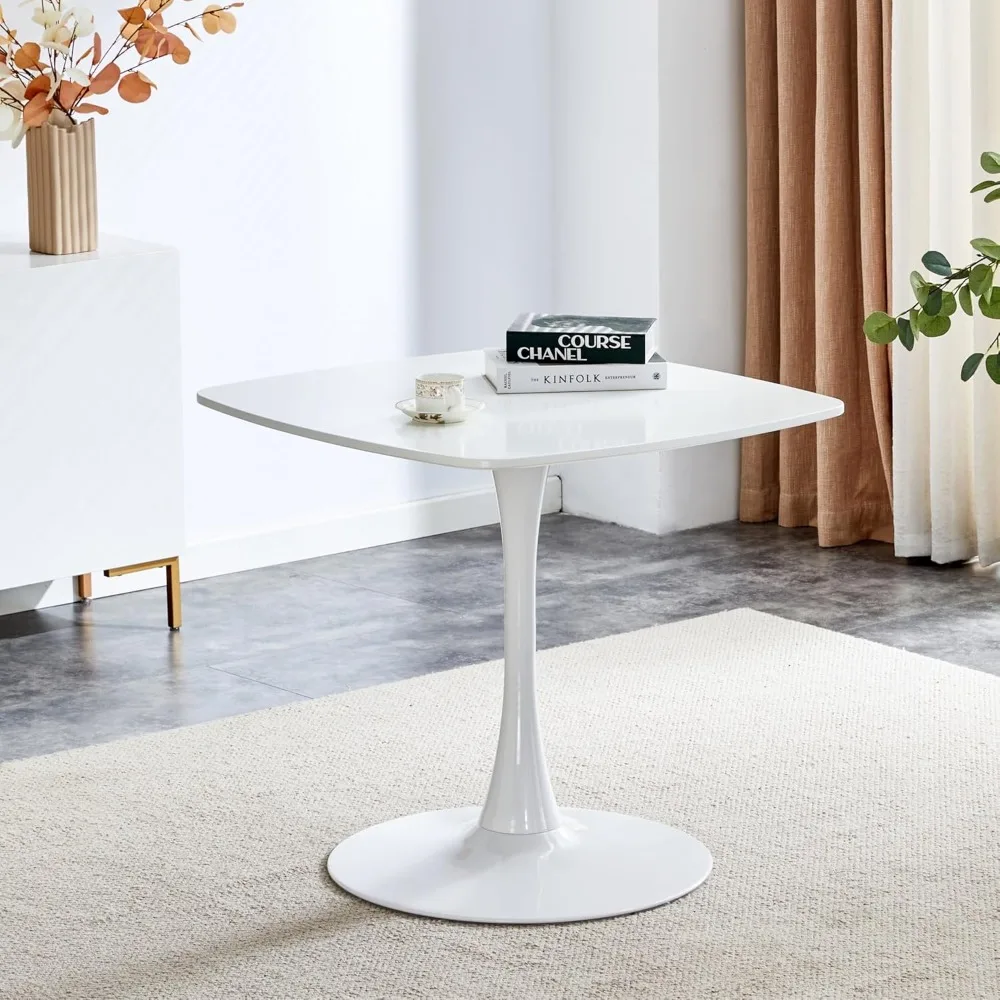 31-5-in-White-Square-Pedestal-Tulip-Dining-Table-Small-Space-Mid ...