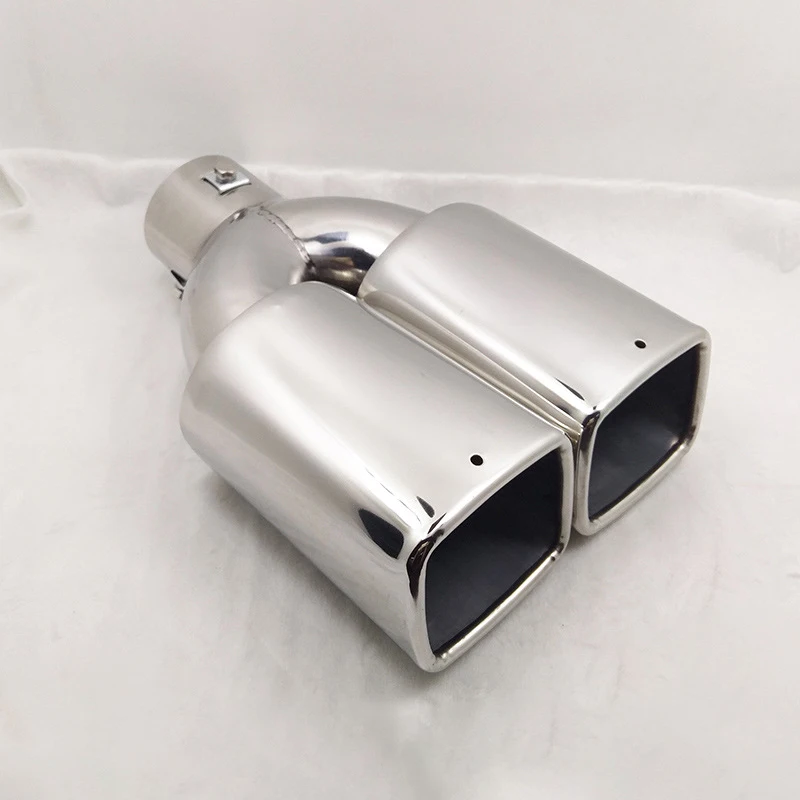 1PC-Exhaust-Pipe-Double-Head-Muffler-Stainless-Steel-6-3cm-Caliber ...