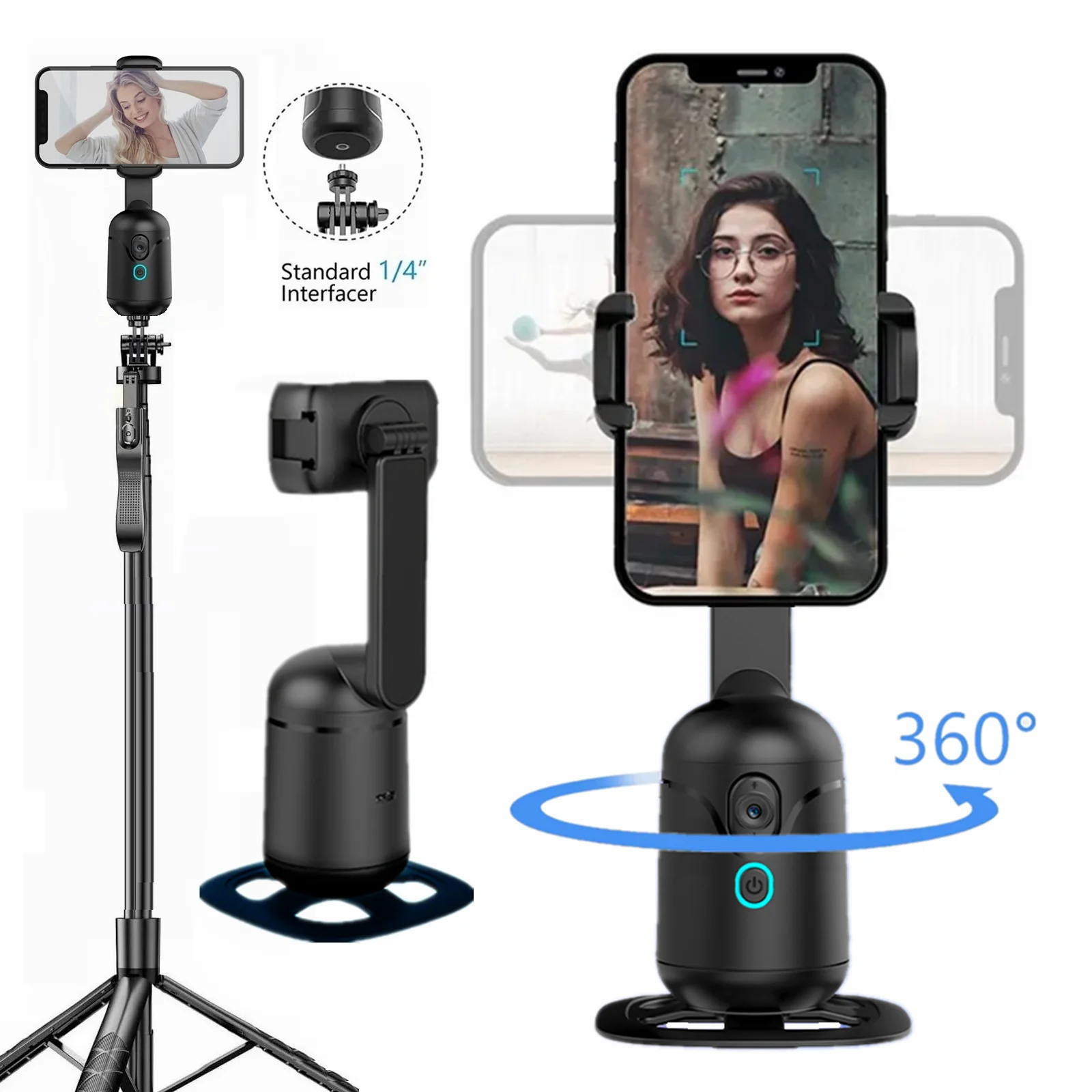 360-Panorama-Rotation-Auto-Face-Tracking-Wireless-Gimbal-with-Gesture ...