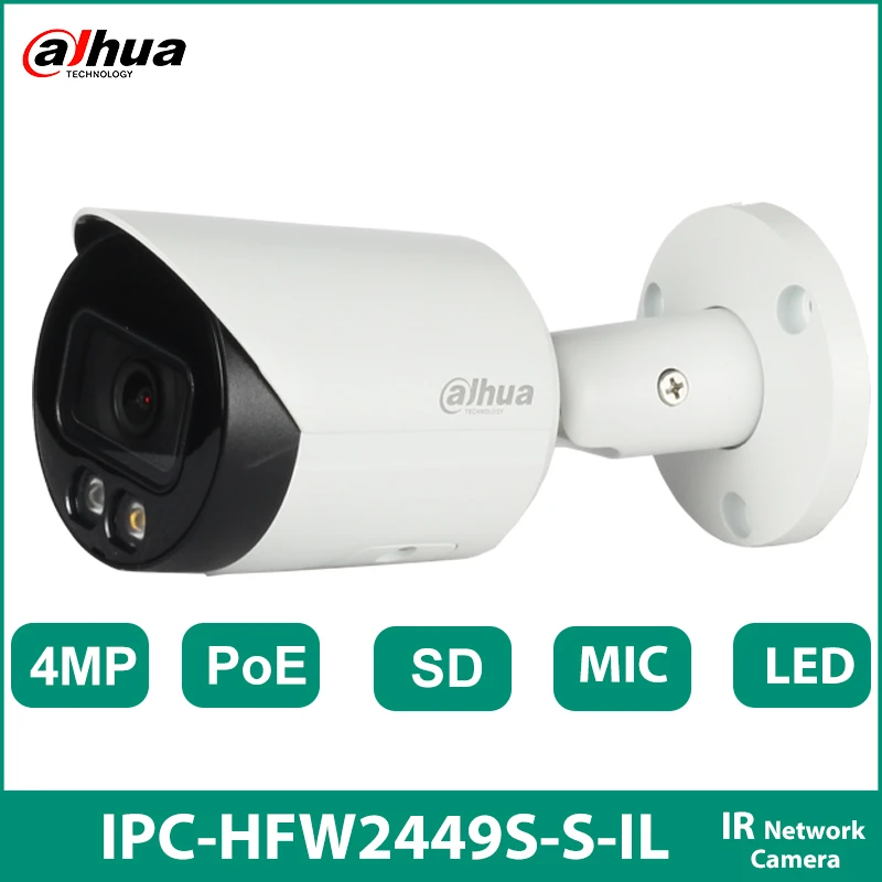 Dahua International Version IPC HFW2449S S IL 4MP Built in Mic IP Camera IR 30m Full color IP67 ...