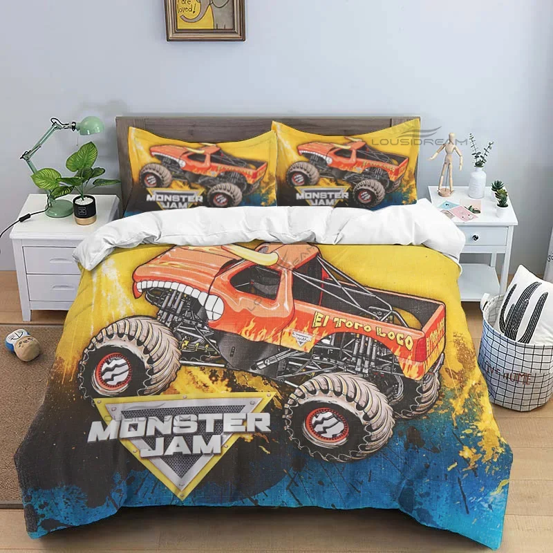 Super-Monster-Truck-Monster-Jam-Comforter-Bedding-Set-Duvet-Cover-Bed ...