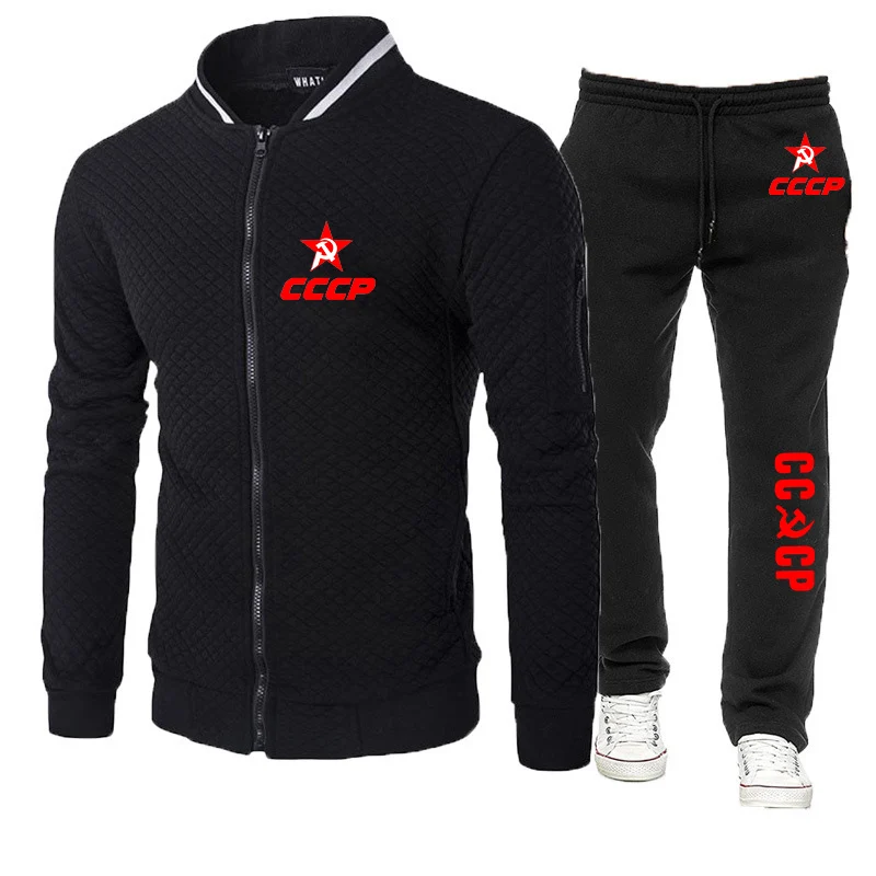 USSR-Soviet-Union-Men-s-New-CCCP-Russia-2-Pieces-Set-Tracksuit-Round ...