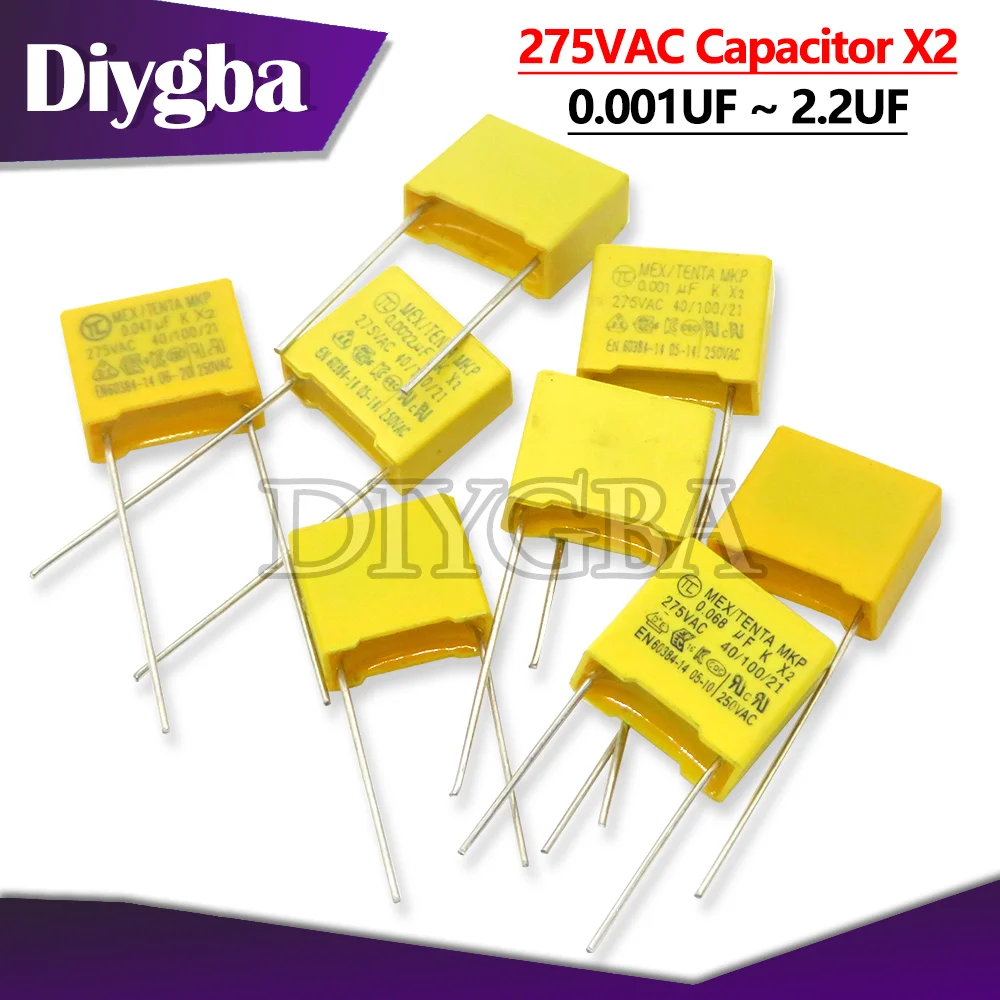 10PCS-X2-Safety-capacitor-10mm-22-5mm-275VAC-0-022UF-0-047UF-0-1UF-0 ...