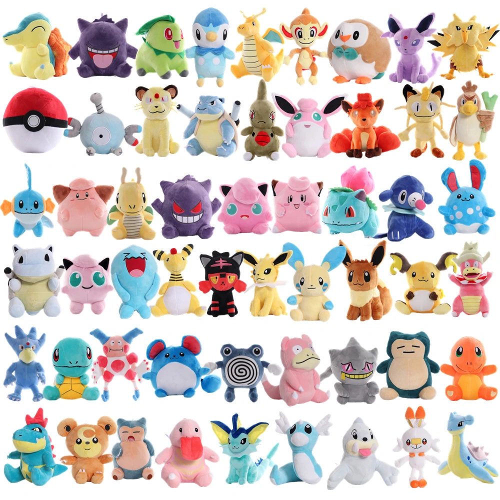 15-35cm New Pokemon Pikachu Plush Toys Charmander Bulbasaur Pokeball ...