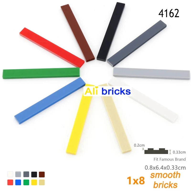 25pcs-4162-Bricks-1x8-Building-Tile-Construct-Smooth-Blocks-Assembling ...