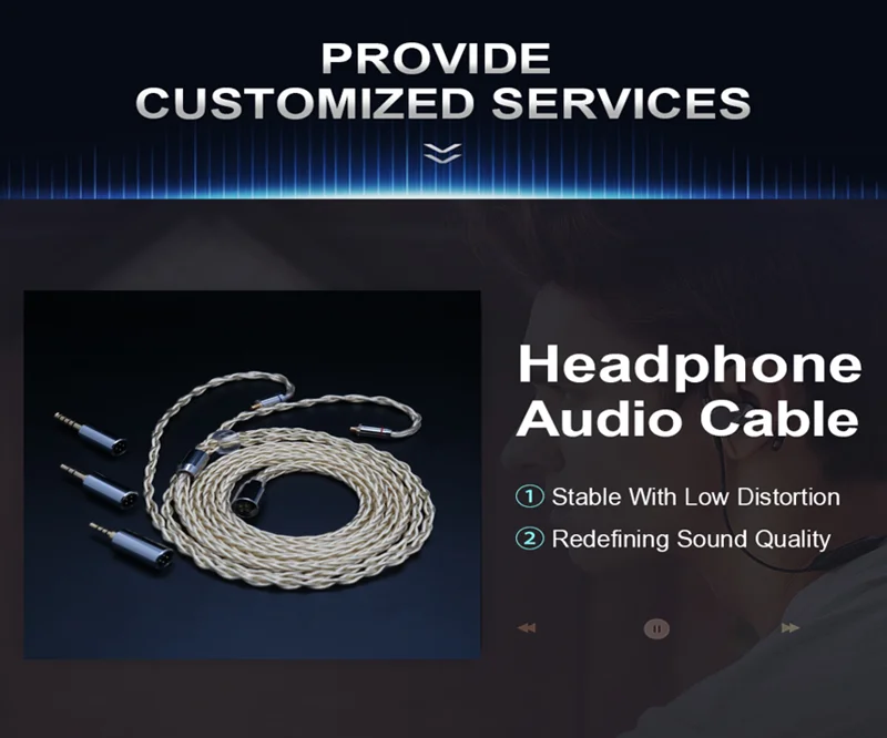 IvipQ модульный обновленный кабель (2,5 мм + 3,5 мм + 4,4 мм), 8-жильный Графеновый OCC ...