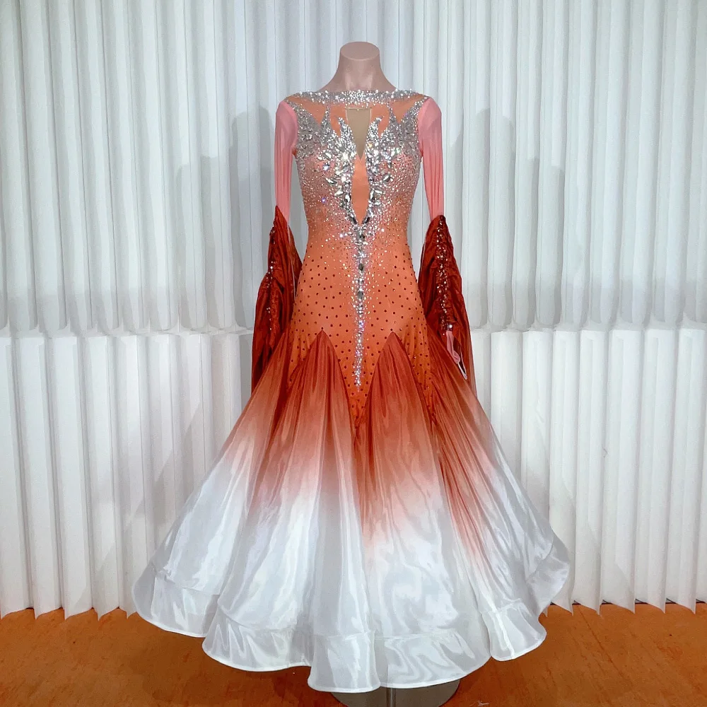 2024-New-Shading-Pink-On-White-International-Standard-Ballroom-Modern ...