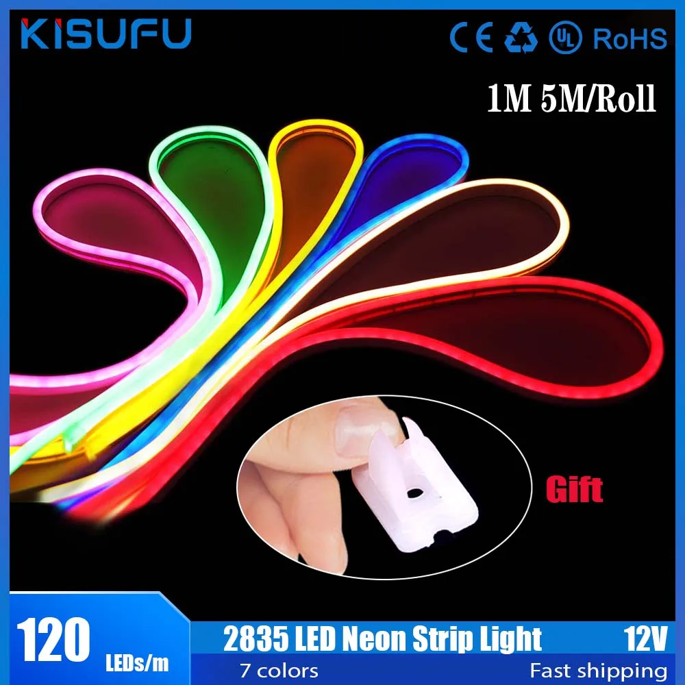 1-5M-DC-12V-LED-Neon-Strip-Light-Flexible-SMD-2835-Neon-Sign-Tape ...