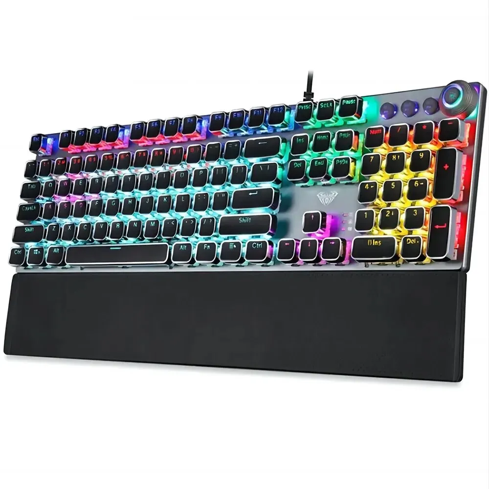 F2088-Mechanical-Gaming-Keyboard-Anti-ghosting-104-Plating-Blue-Switch ...