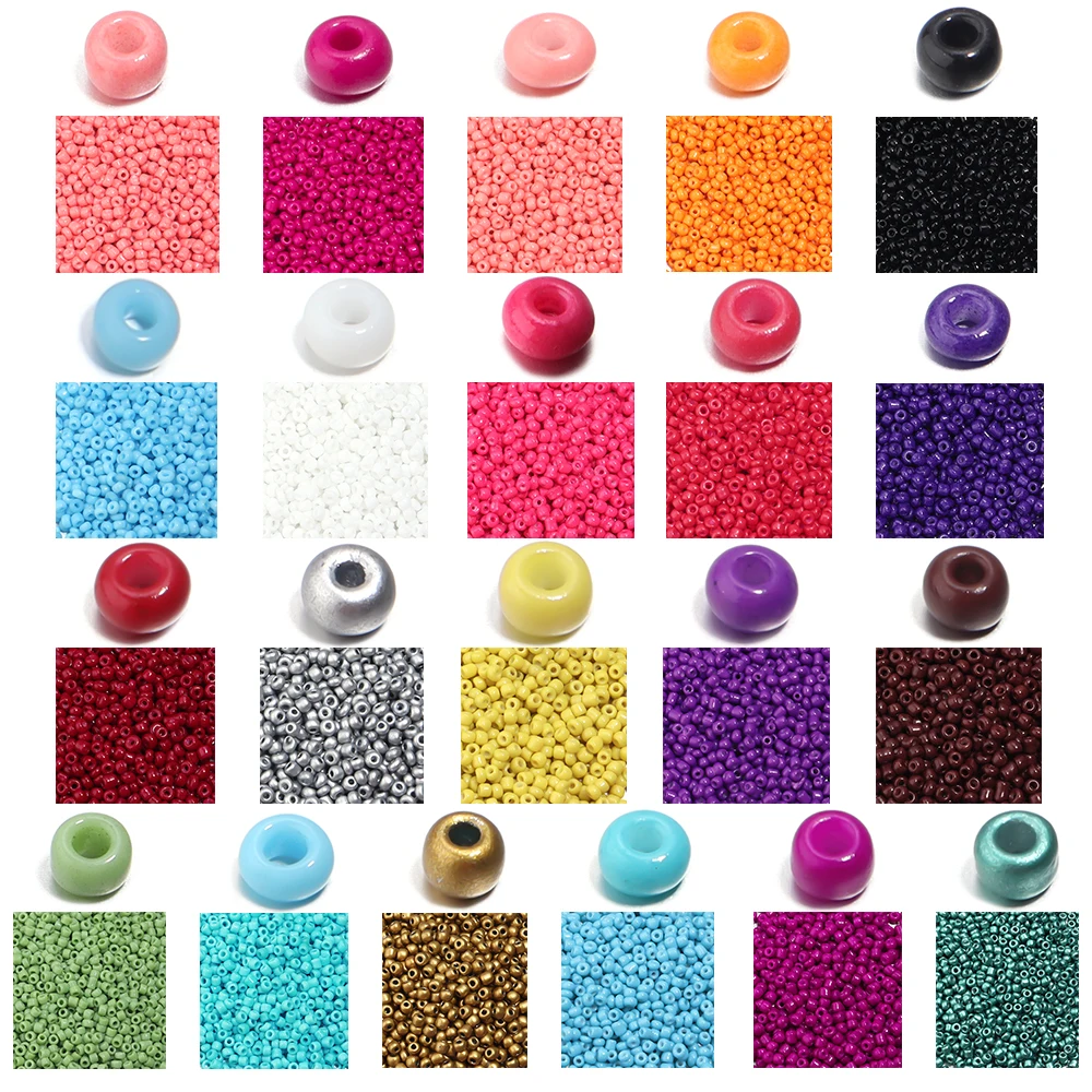2/3/4mm 1000pcs Solid Color Glass Rice Beads Round Seed Beads for ...