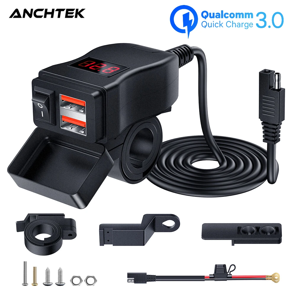 Anchtek-Motorcycle-Vehicle-Mounted-Charger-Waterproof-Adapter-12V-Phone ...